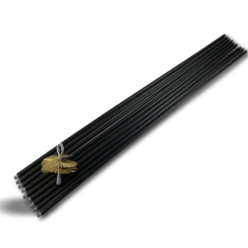 Set de curatat hornuri 12.6m cu 9 bastoane 1.4m si perie otel plat D300