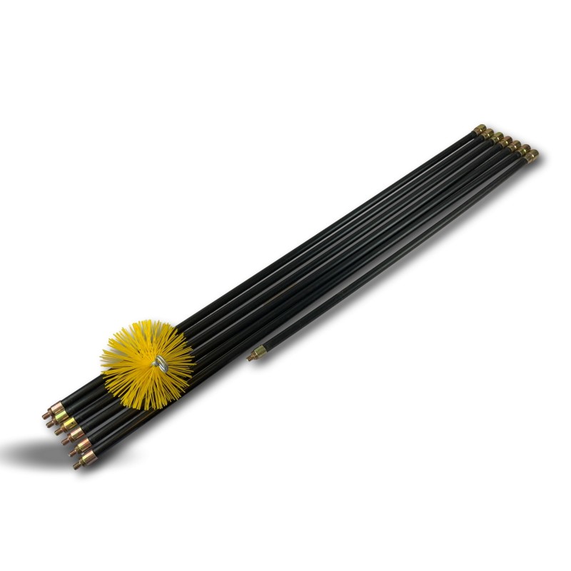 Trusa profesionala de curatat hornuri 9.4m bastoane cu blocator D20 arc ...