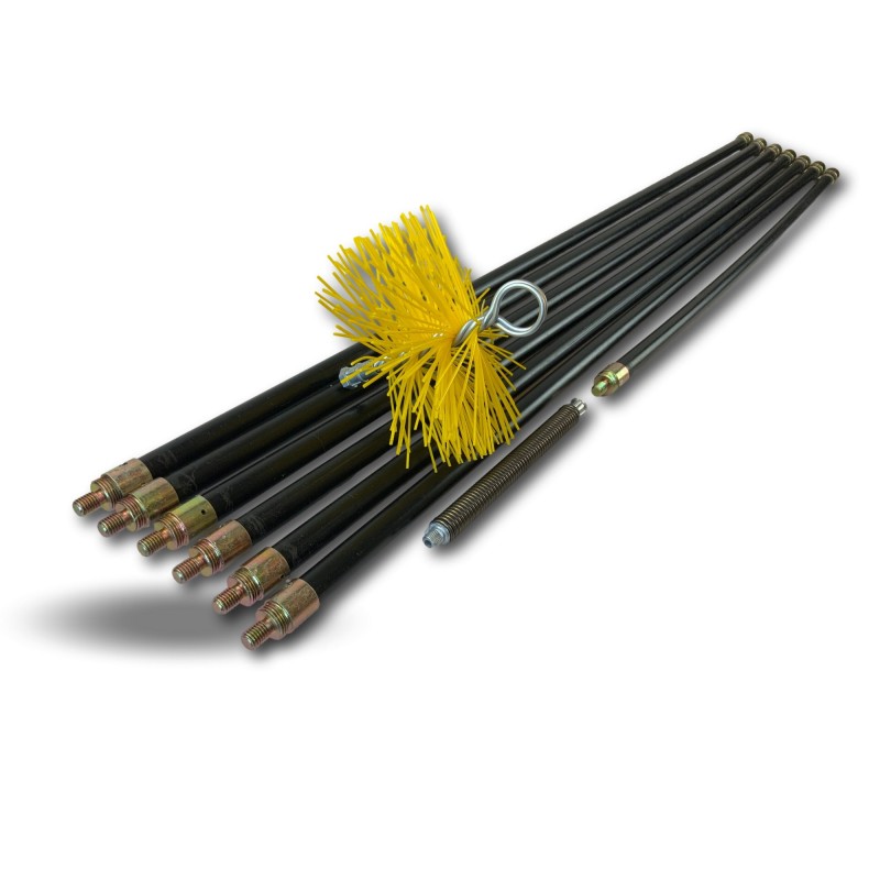 Trusa profesionala de curatat hornuri 9.4m bastoane cu blocator D20 arc ...