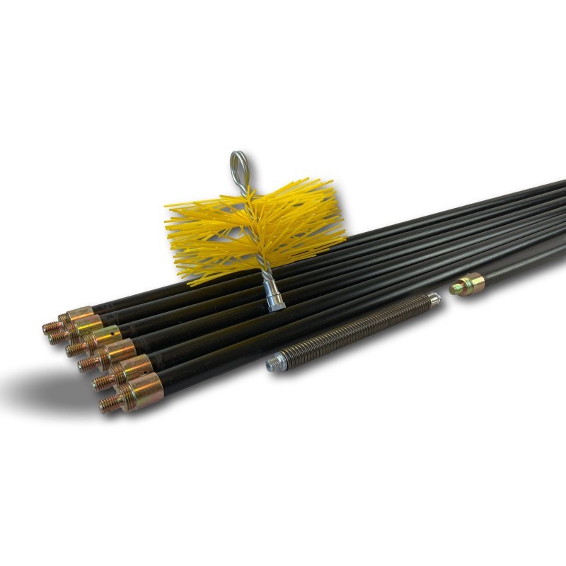 Trusa profesionala de curatat hornuri 9.4m bastoane cu blocator D20 arc ...