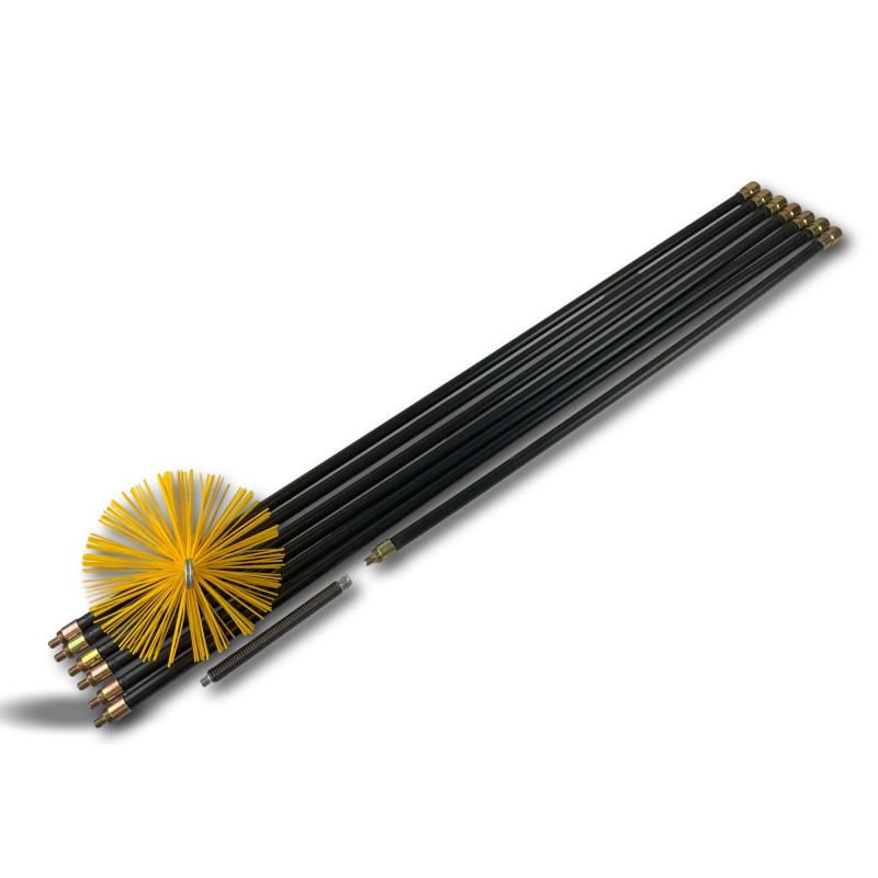 Trusa profesionala de curatat hornuri 9.4m bastoane cu blocator D20 arc ...