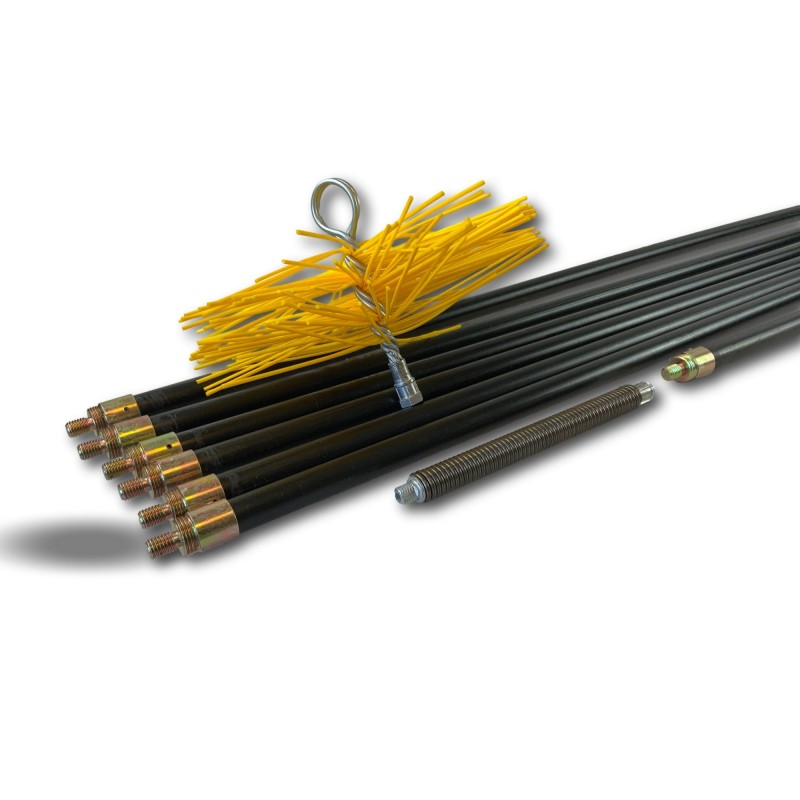 Trusa profesionala de curatat hornuri 9.4m bastoane cu blocator D20 arc ...