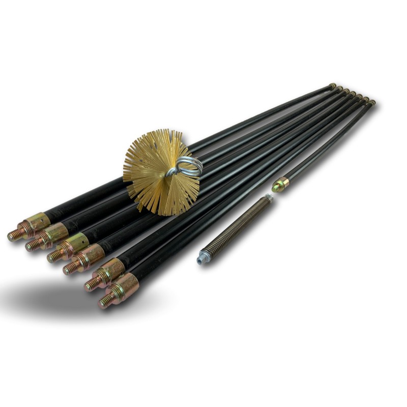 Trusa profesionala de curatat hornuri 9.4m bastoane cu blocator D20 arc ...