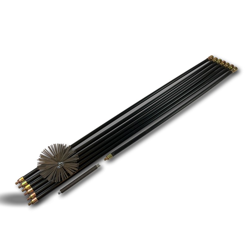 Trusa profesionala de curatat hornuri 9.4m bastoane cu blocator D20 arc ...