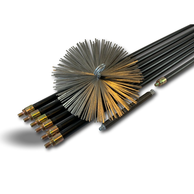 Trusa profesionala de curatat hornuri 9.4m bastoane cu blocator D20 arc ...